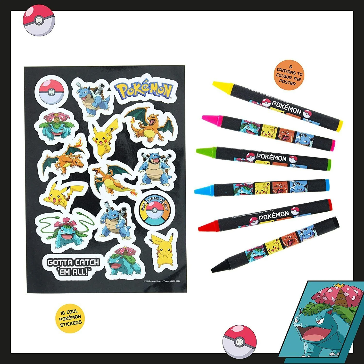 Set rola de colorat si creioane cerate - Pokemon Colouring Roll ...