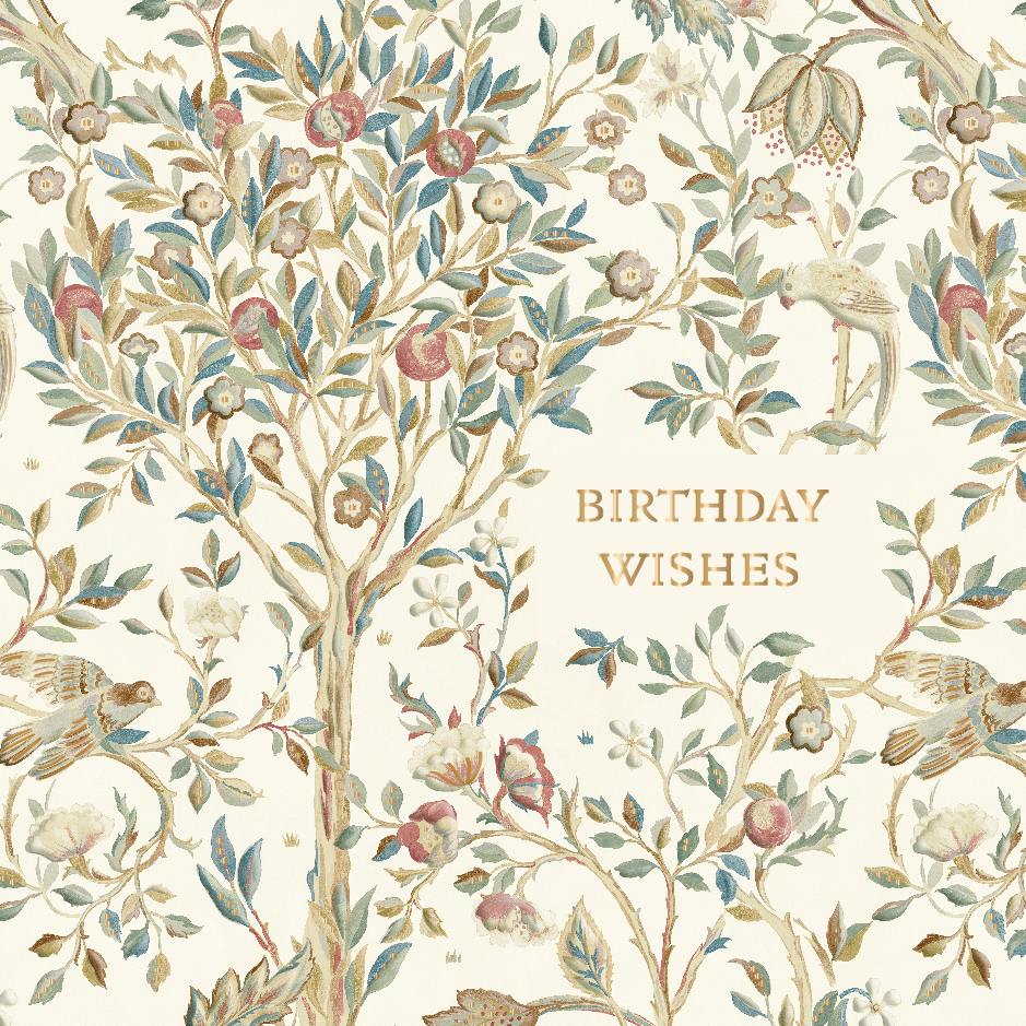 Felicitare - William Morris - Birthday Wishes - model 1 - Ling Design