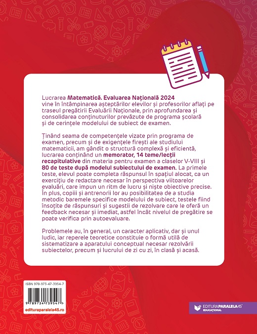 Matematica. Evaluarea Nationala 2024. Clasa a VIII-a - Gabriel Popa, Adrian Zanoschi, Gheorghe Iurea